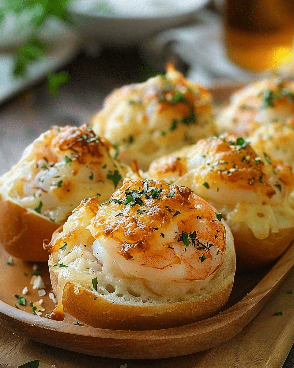 Crabby Shrimp Garlic Bread Bombs | Cooked By Lina