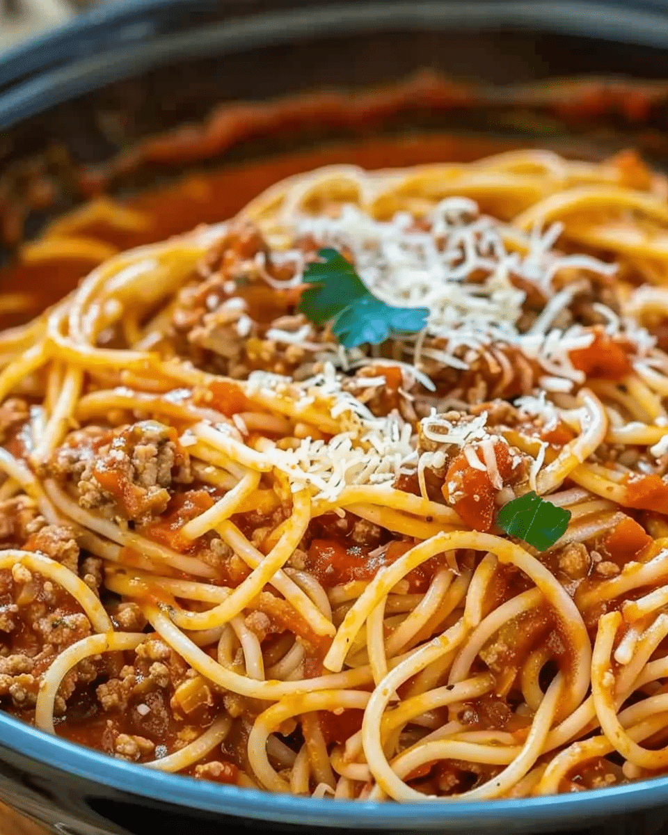 Slow Cooker Church Supper Spaghetti | Cooked By Lina