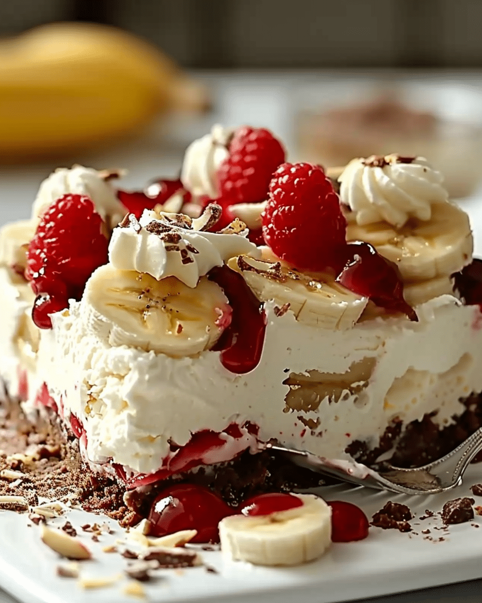 Heavenly No‑Bake Banana Split Cheesecake | Cooked By Lina