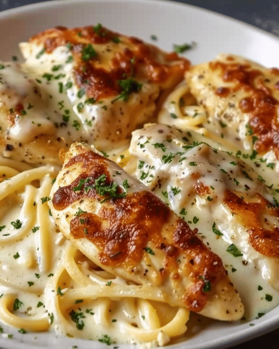 Crispy Cheesy Chicken Alfredo | Cooked By Lina