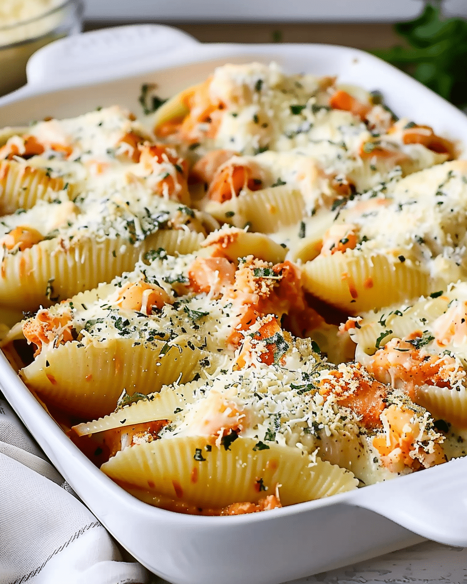 Creamy Seafood Stuffed Shells Recipe | Cooked By Lina