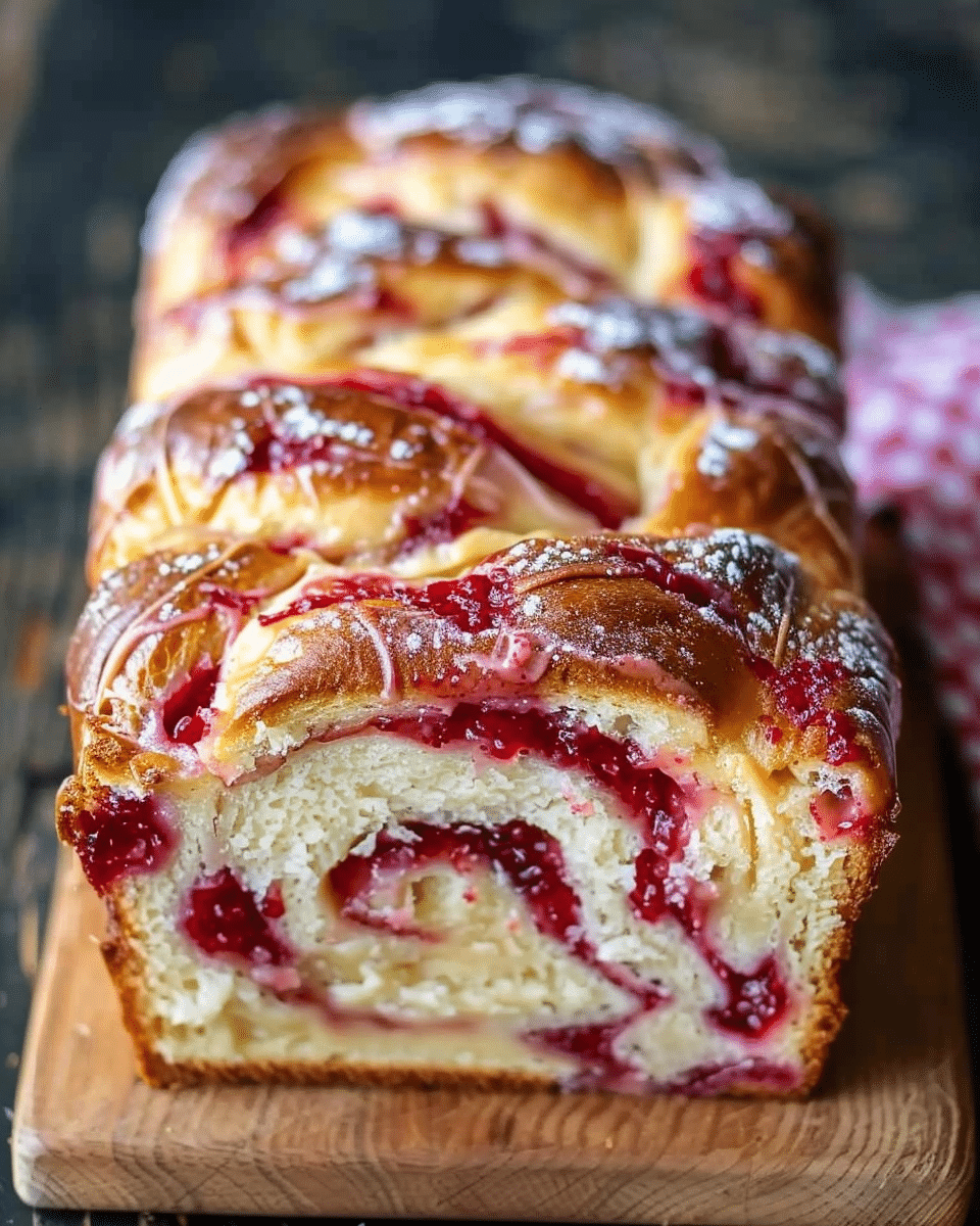 Raspberry Swirl Brioche Loaf Recipe | Cooked By Lina