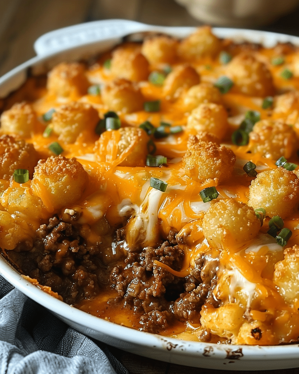 Tater Tot Casserole with Ground Beef | Cooked By Lina