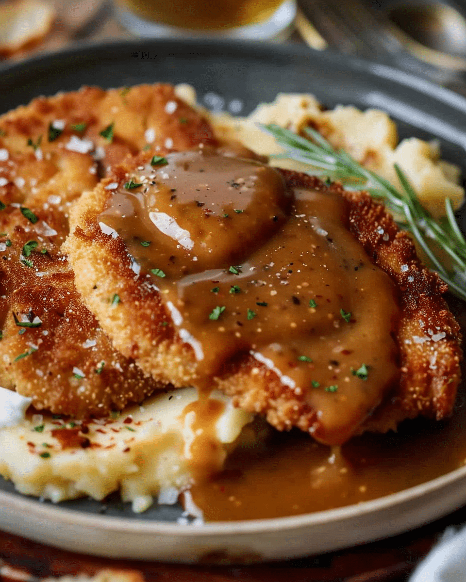 Beef Schnitzel with Gravy | Cooked By Lina