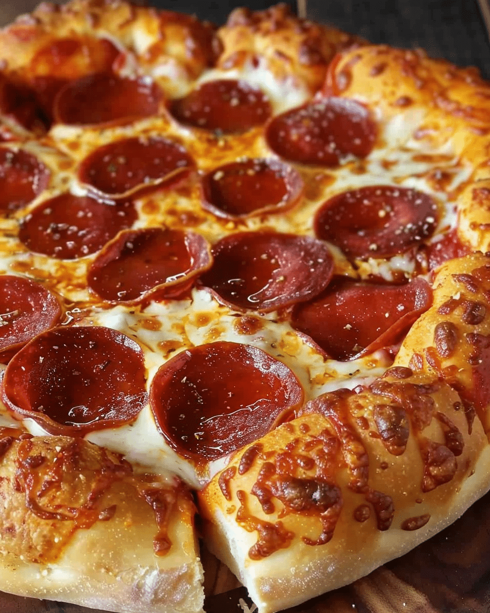 Stuffed Crust Pepperoni Pizza | Cooked By Lina