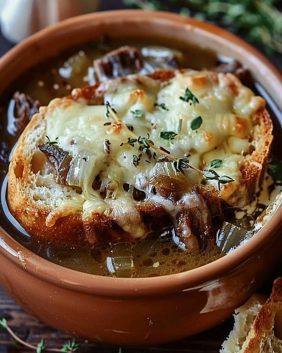 French Onion Short Rib Soup with Gruyère Toast | Cooked By Lina
