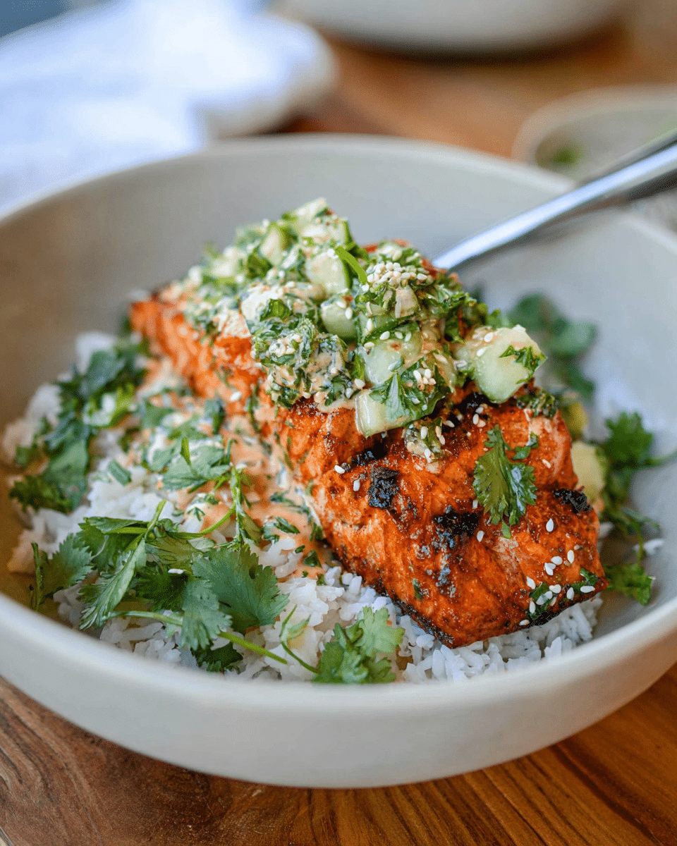 Air Fryer Spicy Hasselback Salmon | Cooked By Lina