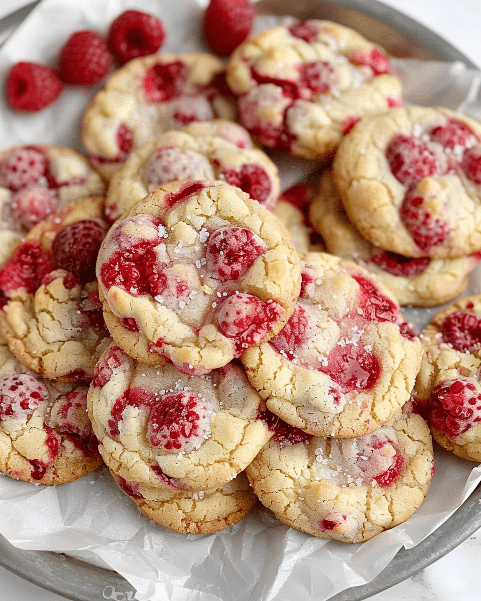 Lemon Raspberry Cookies | Cooked By Lina