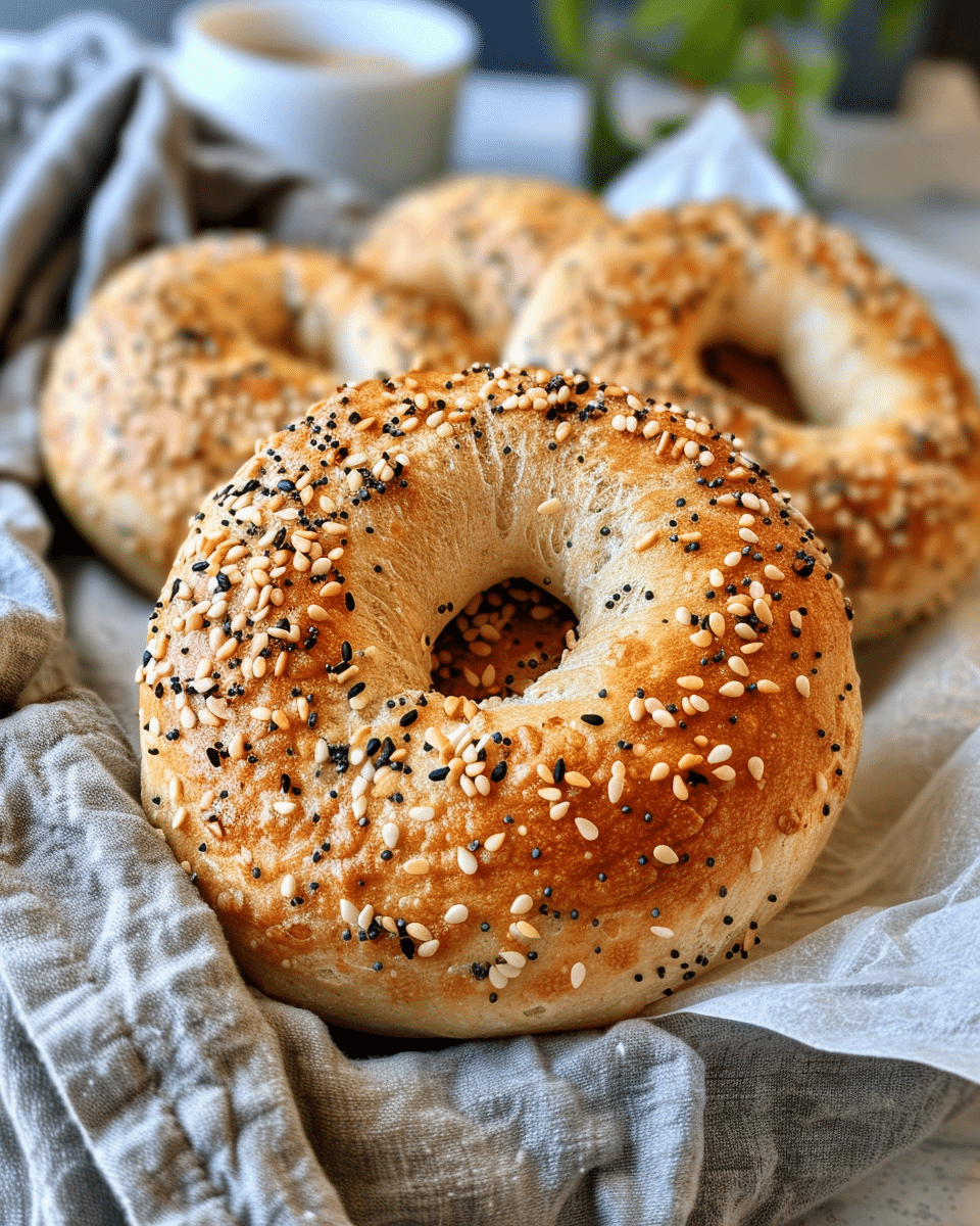 Homemade Fluffy Everything Bagels | Cooked By Lina