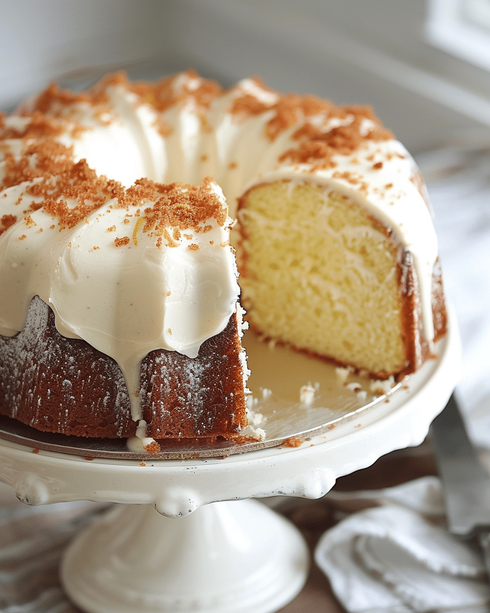 3-Flavor Pound Cake with Lemon Cream Cheese Icing | Cooked By Lina