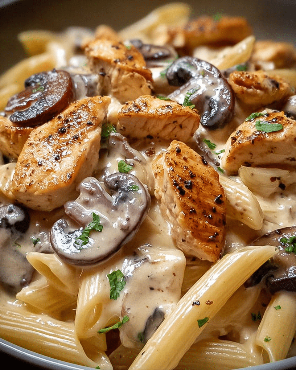 Luxurious Creamy Chicken and Mushroom Pasta Recipe | Indulgent Comfort