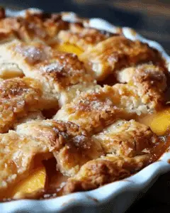 Lazy Man's Pie Peach Cobbler | Cooked By Lina