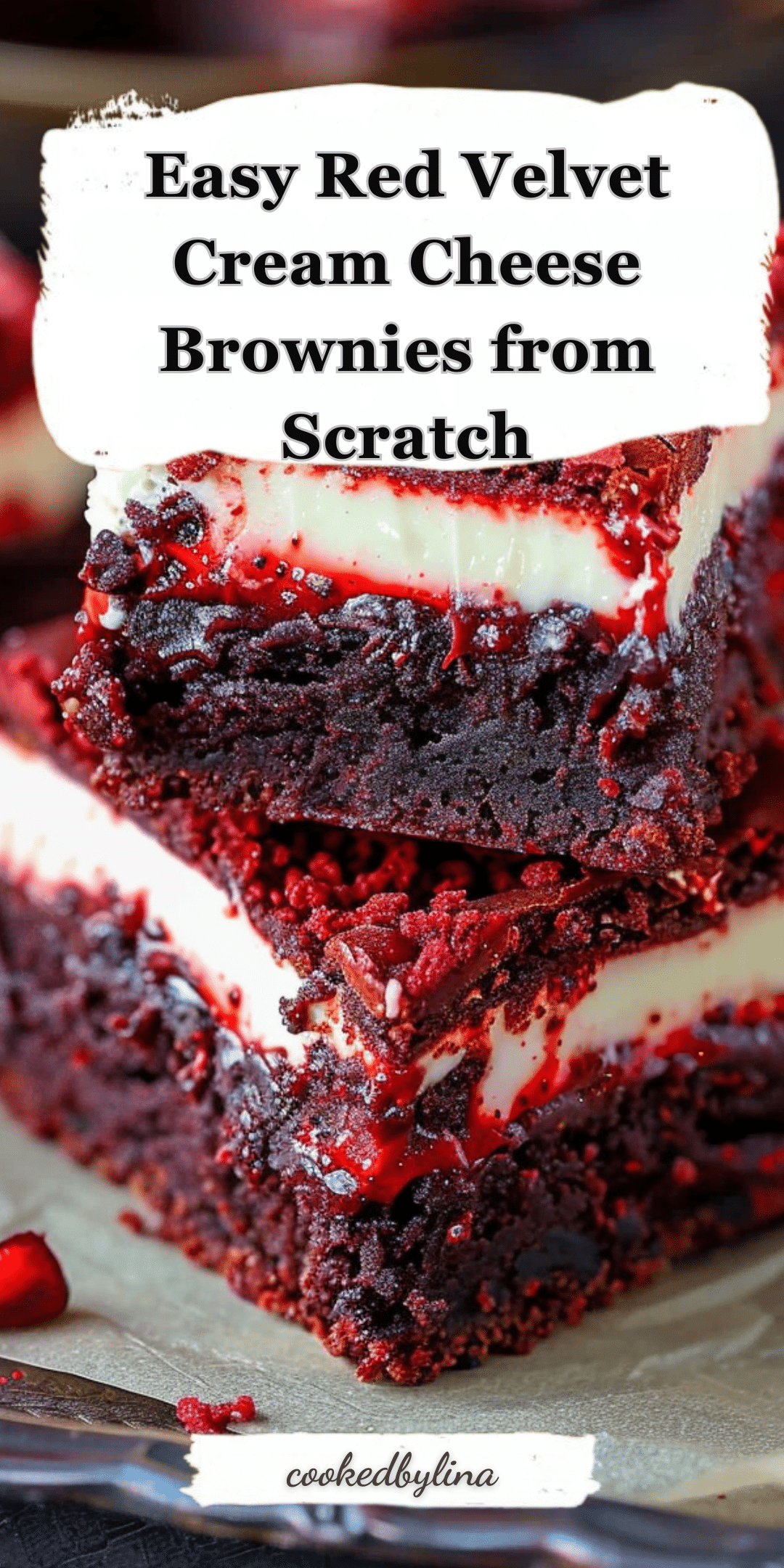Red Velvet Cream Cheese Brownies | Cooked By Lina