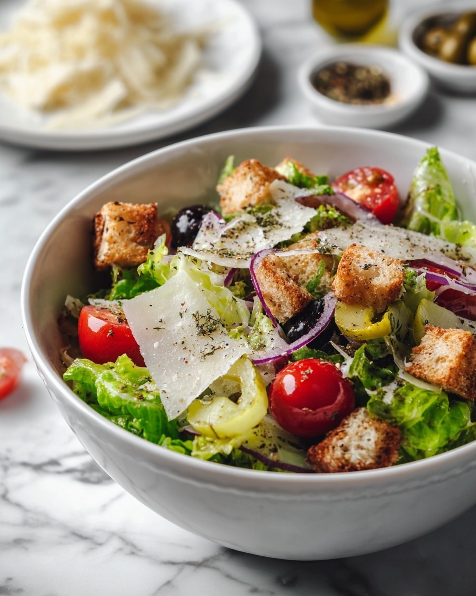 Simple Italian Salad - Fresh & Easy Mediterranean Salad