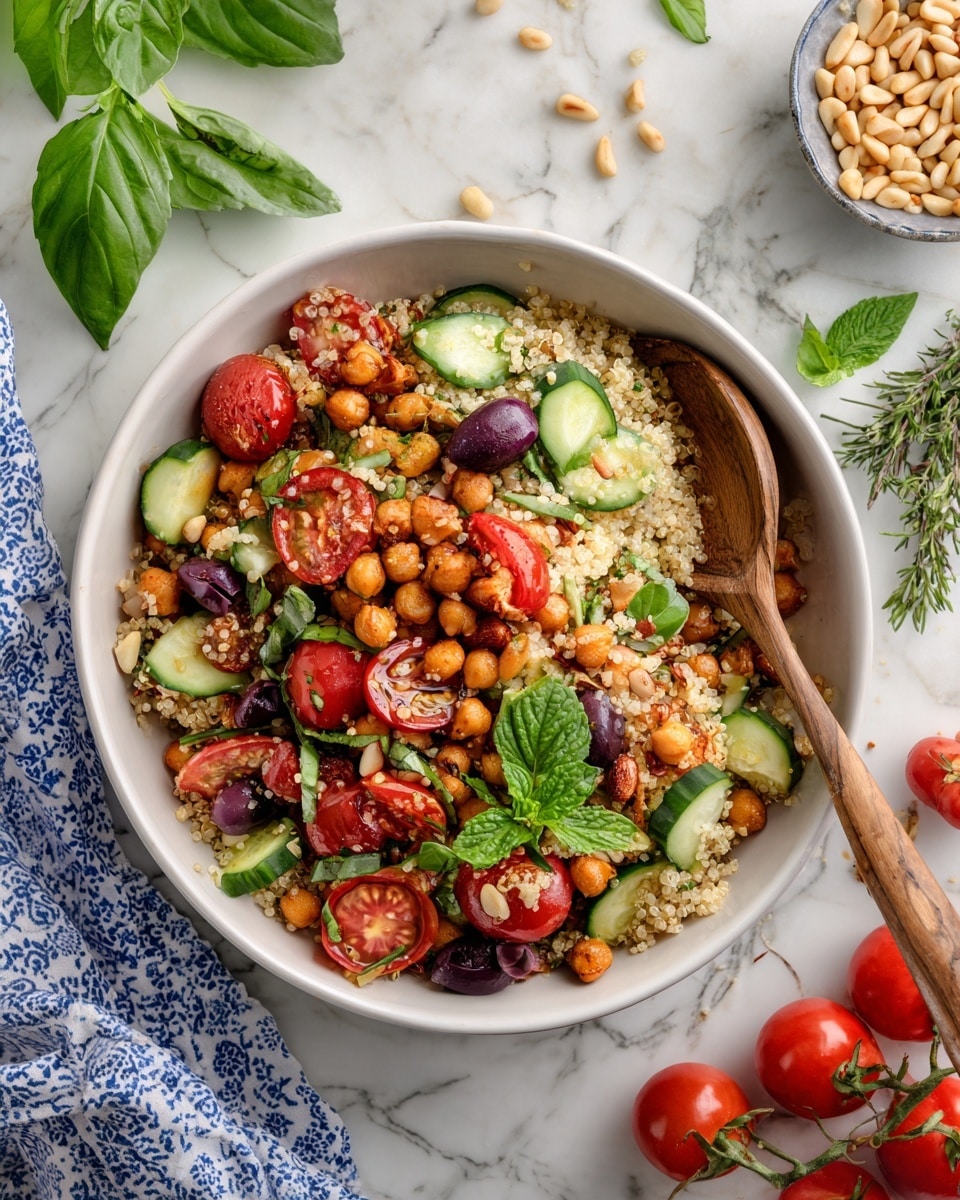 Mediterranean Quinoa Salad with Roasted Tomatoes and Feta