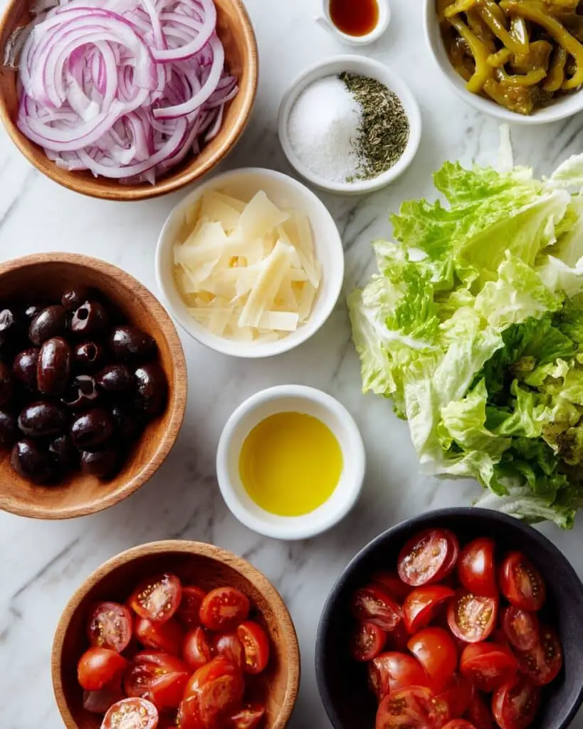 Simple Italian Salad - Fresh & Easy Mediterranean Salad
